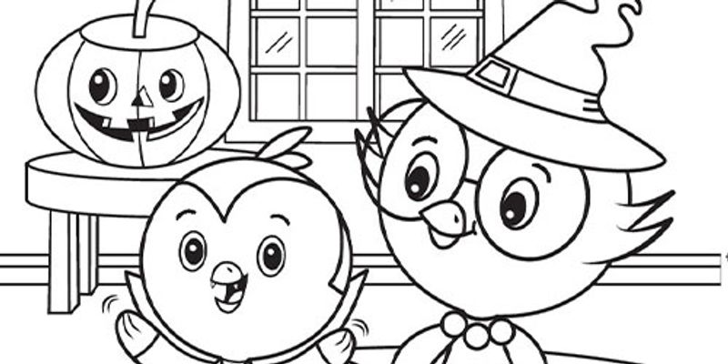 Colour in Chirp playing dress-up.